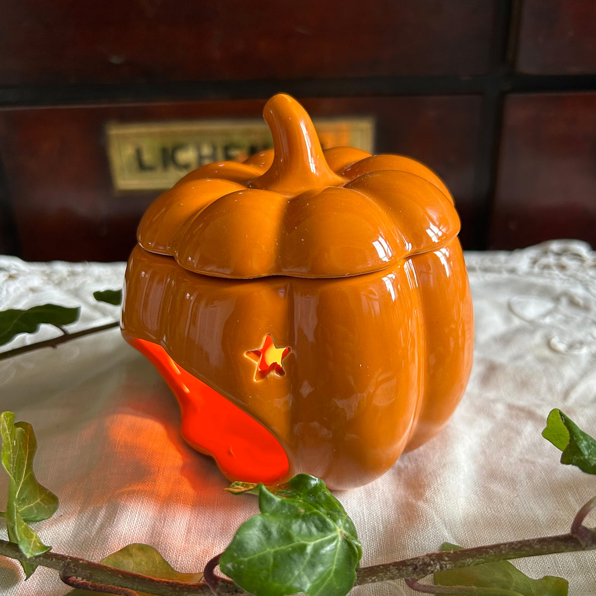 Ceramic Pumpkin Oil / Wax Melt Burner – Witches by Helena Garcia
