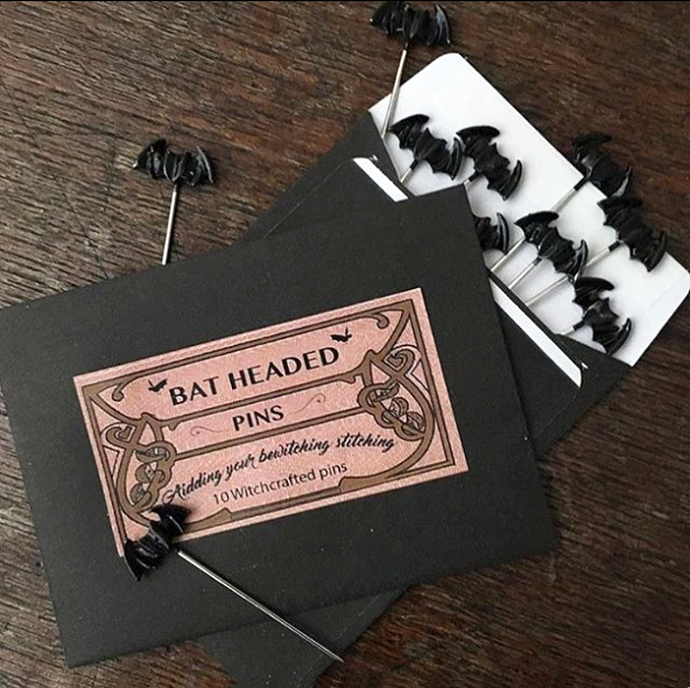Bat Headed Sewing Pins – Witches by Helena Garcia