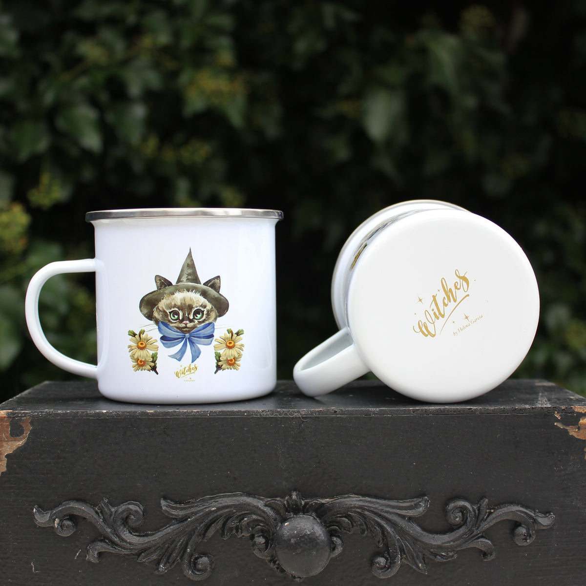 Kitten Witch Enamel Mug – Witches by Helena Garcia